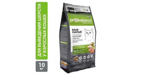 🥇4299 р. – Probalance Hairball сухой корм для кошек, выведение шерсти ...