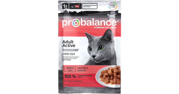 🥇29 р. – Консервы для энергичных, подвижных кошек Probalance Active, 85 ...