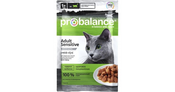 🥇28 р. Скидка! Старая цена 29 р.. – Probalance Sensitive консервы для кошек с чувствительным ...